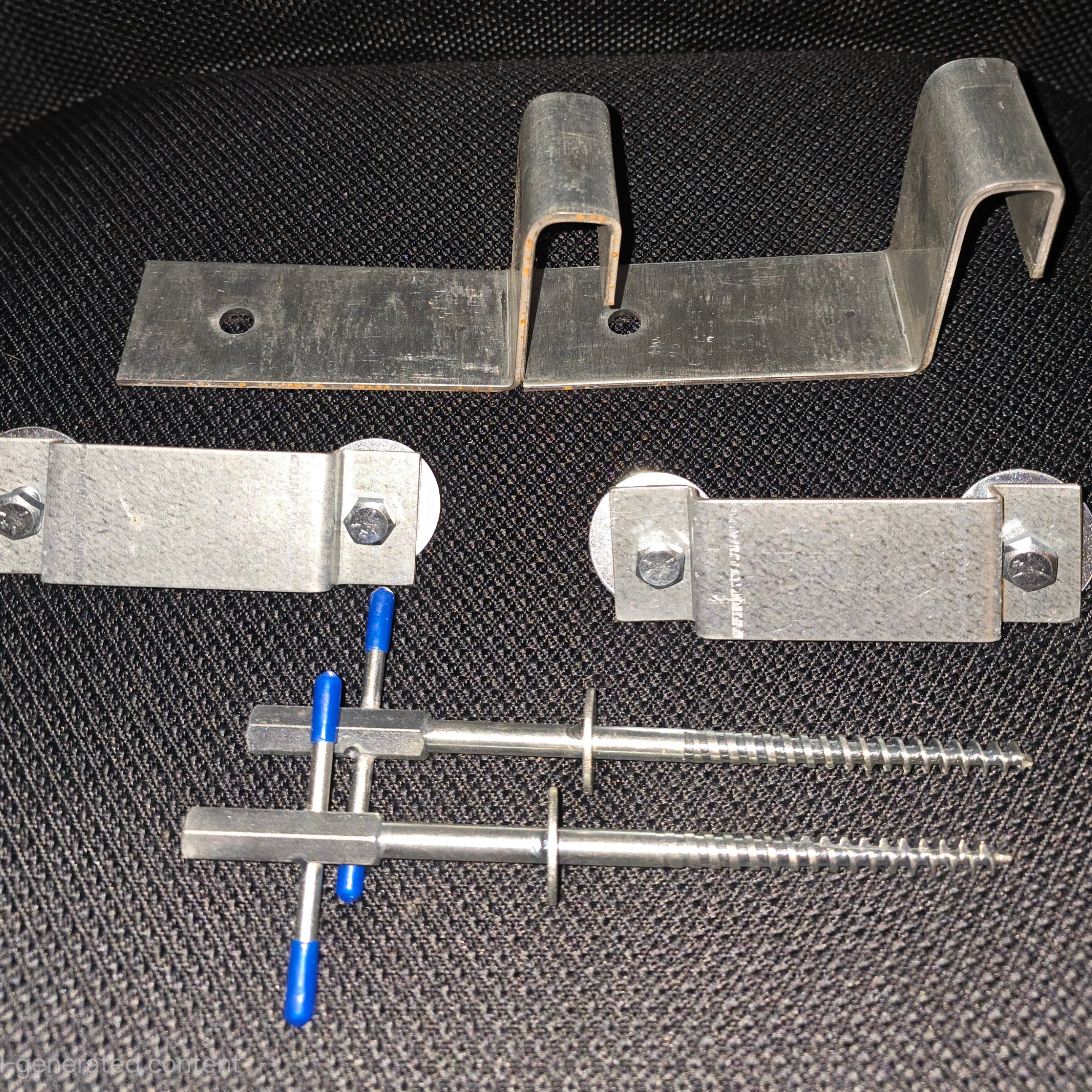 2 - 3'' Tall Shack Anchors + 2 Ice Screws, Clam/Otter XT Hideout/Eskimo ...